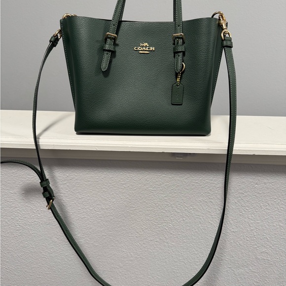 Coach | Bags | Coach Dark Green Leather Shoulder Bag | Poshmark